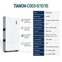 China Wall-Mounted 51.2V LiFePO4 Battery 5kWh 10kWh 16kWh Solar Energy Storage System for Home - TIANON for sale