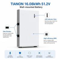 China Wall-Mounted 51.2V LiFePO4 Battery 5kWh 10kWh 16kWh Solar Energy Storage System for Home - TIANON for sale