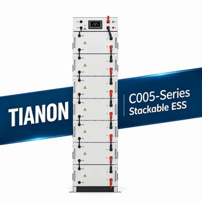 China Stackable Outdoor IP65 High-Voltage LiFePO4 Battery 20kWh 70kWh Industrial Energy Storage System - TIANON for sale