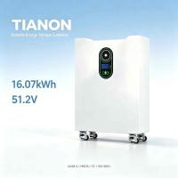 China 51.2V 314Ah 16kWh Floor-Mounted LiFePO4 Battery with Wheels Whole Home Solar Energy Storage System Tianon for sale