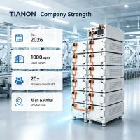 China Tianon P006-1 64kWh Stacked High-Voltage LiFePO4 Battery 4-Module 204.8V Energy Storage System for Home Solar for sale