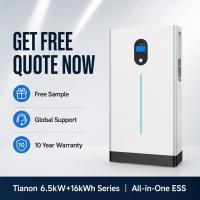 China 6.5kW 16kWh All-in-One Solar Energy Storage System LiFePO4 Battery for Whole Home Solar Power Tianon for sale