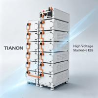 China 112kWh Stacked High-Voltage LiFePO4 Battery 7-Module 358.4V Energy Storage System for Home Solar Tianon P006-2 for sale