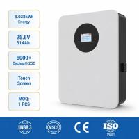 China 25.6V 314Ah 8.038kWh Wall-Mounted LiFePO4 Battery Powerwall for Whole House Solar Storage TIANON for sale
