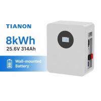 China 25.6V 314Ah 8.038kWh Wall-Mounted LiFePO4 Battery Powerwall for Whole House Solar Storage TIANON for sale