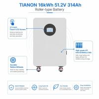 China 51.2V 314Ah 16kWh Roller-Type Floor-Standing LiFePO4 Battery ESS for Whole House Solar Storage TIANON for sale