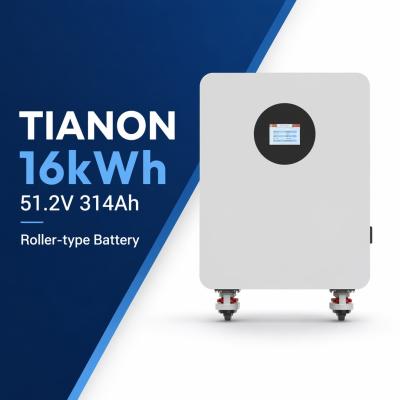 China 51.2V 314Ah 16kWh Roller-Type Floor-Standing LiFePO4 Battery ESS for Whole House Solar Storage TIANON for sale