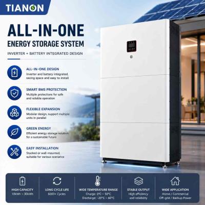 China 5.5KW Stackable Battery Energy Storage System 10kWh 20kWh 30kWh Solar Backup Power - Tianon for sale
