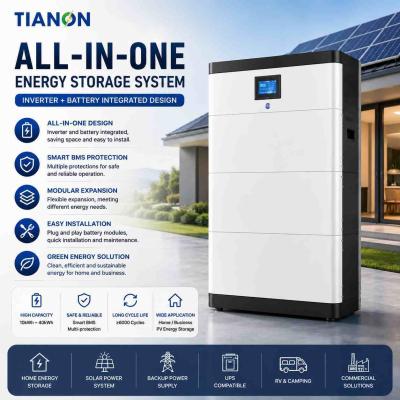 China 15kWh 20kWh Stackable LiFePO4 Battery Energy Storage System 5kWh Module Solar Backup Power - Tianon for sale