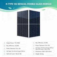 China 715-740W N-Type TOPCon Bifacial Double Glass Solar Panel 23.04% 156 Half Cell 25% Gain for sale