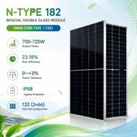 China 700-720W N-Type TOPCon Bifacial Double Glass Solar Panel 23.18% Efficiency 132 Half Cell for sale
