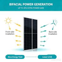 China 715-740W N-Type TOPCon Bifacial Double Glass Solar Panel 23.04% 156 Half Cell 25% Gain for sale