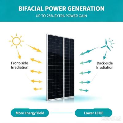China 715W-740W Bifacial N-Type Solar Panel Double Glass 156 Half-Cells 23.04% Efficiency PV Module TIANON for sale