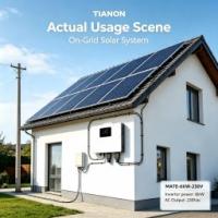 China 6kW Single Phase On-Grid Solar Inverter IP65 60-500V MPPT 230Vac with 4.3 Inch Button Screen TIANON for sale