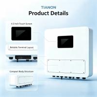 China 6kW Single Phase Hybrid Solar Inverter IP65 50-450V MPPT 230Vac with 4.3 Inch Touch Screen TIANON for sale