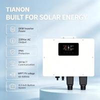 China 6kW Single Phase On-Grid Solar Inverter IP65 60-500V MPPT 230Vac with 4.3 Inch Button Screen TIANON for sale