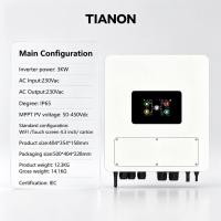 China 3kW Single Phase Hybrid Solar Inverter IP65 50-450V MPPT 230Vac with 4.3 Inch Touch Screen Tianon for sale