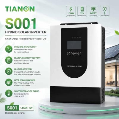 China 1.5KW 12V Hybrid Solar Inverter 800W MPPT PV Input with 100A Charging Current for sale
