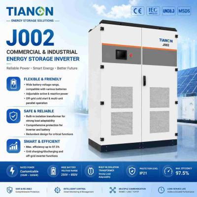China 250kW Commercial Energy Storage Inverter PCS with Isolation Transformer 420~850V Efficiency 97.3% for sale