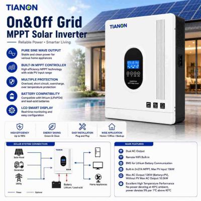 China 4200VA 6200VA Hybrid Solar Inverter Pure Sine Wave MPPT - Tianon for sale