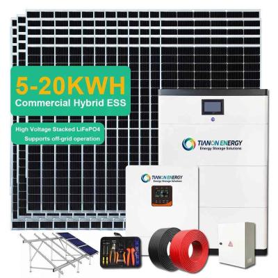 China 20kW Solar Energy System 580-740W Bifacial PV Panel LiFePO4 Battery 230V 380V 50Hz 60Hz Home ESS for sale