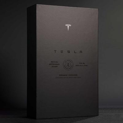 China Tesla Wine Bottle Rigid Gift Box Custom Premium Packaging Box Stamping Logo Enhance Brand for sale