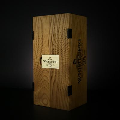 China Luxury Wooden Wine Packaging Box Recycled Custom Logo For Single Bottle Packaging EVA Insert Metal Label for sale