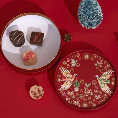China Round Luxury Chocolate Gift Packaging Box With Lid And Base Structure Eco Friendly for sale