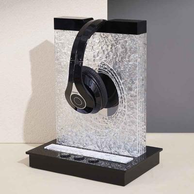 China Charged Active Neck Headphone Display Stand Advertising Frosted Acrylic Display Racks Holder for sale
