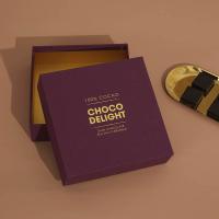 China Gold Stamping Inner Paper Chocolate Gift Packaging Luxury Food Gift Top And Bottom Box for sale