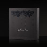 China Custom Rigid Cardboard Three Bottle Gift Box Packaging Black Soft Touch Silver Letters EVA Insert for sale