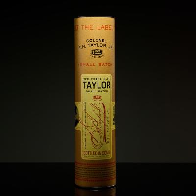 China Competitive Prices Paper Cylinder Wine Bottle Tube Packaging Box Round Wine Gift Box With Metal Lid for sale