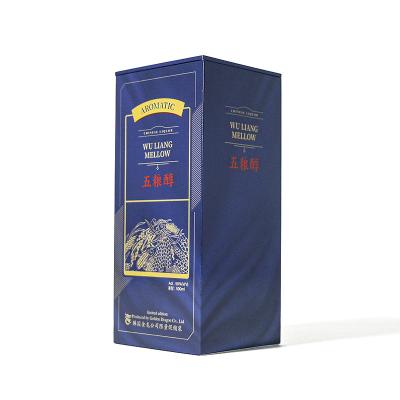 China Custom Luxury Matt Rigid Cardboard Packaging Boxes Liquor Champagne Whisky Red Wine Bottles Glass Paper Gift Box for sale