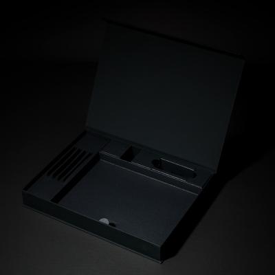 China Custom Luxury Matte Black Foam Insert Magnetic Paper Gift Box Clamshell Fliptop Folding Rigid Packaging Boxes for sale