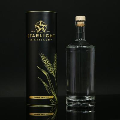 China Custom Cylindrical Tall Round Black Wine Tin Can Packaging Tube Box Metal Container Tinplate Canister for Bottle for sale