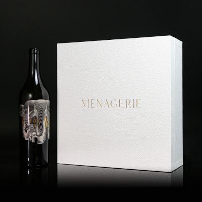 China Elegant Magnetic Texured Flip Top Rigid Paper Cardboard Packaging Gift Set Box for Wine Bottles with Ribbon for sale