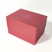 China Custom Luxury Lift Off Detachable Boxes with Separable Top Lift-off Lid Rigid Paper Box with Red Foil Stamping for sale