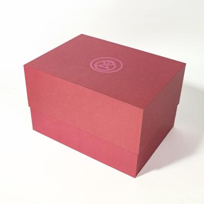 China Custom Luxury Lift Off Detachable Boxes with Separable Top Lift-off Lid Rigid Paper Box with Red Foil Stamping for sale