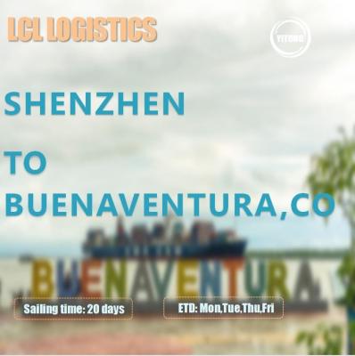 China LCL Ocean Freight Shipping Agent from Shenzhen to Buenaventura Colombia 14 Days Free Detention for sale