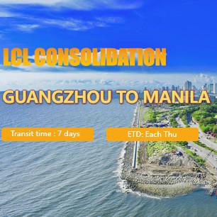 China LCL International Shipping from Guangzhou to Manila North Philippines 7 Days Transit for sale