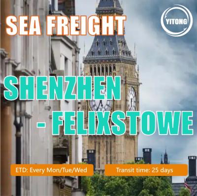 China Sea Freight from Shenzhen to Felixstowe 28-35 Days Weekly Container Shipping Service for sale