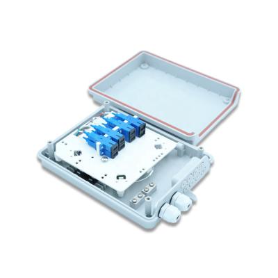 China Waterproof 1:8 Splitting 8 Cores Fiber Optic Terminal Box Wall Pole Mounting IP65 Protection for sale