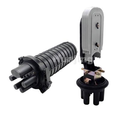China Compact 96 Cores 5 Ports Vertical Optical Fiber Splice Box Heat Shrinkable Sealing IP68 for sale