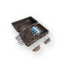 China 4 Cable Inlets Buckled Horizontal Fiber Optic Closure Box Type PLC Splitter Optical Network IP65 for sale