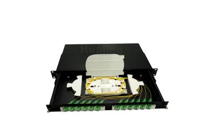 China Drawer Type Optical Fiber Termination Box 19 Inch Supporting Angled Adapter for sale