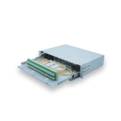 China Drawer Type Fiber Optic Terminal Box 19 Inch With Dustproof Protection Cover for sale