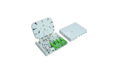 China 4 Cores FTTH Fiber Termination Box Supporting Unbroken Cable Access With 3 Cable Inlets for sale