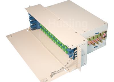 China Steel Frame ODF Fiber Optic Distribution Unit 12-144 Cores Light Grey for sale