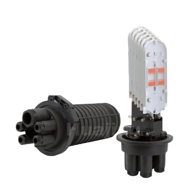 China 5 Ports Vertical Fiber Optic Closure Supporting 144 Cores Capacity With Mechanical Sealing for sale