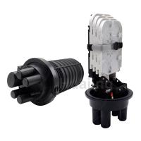 China Shrinkable Sealing 144 Cores 5 Ports Vertical Fiber Optic Splice Case Heat IP68 Protection for sale